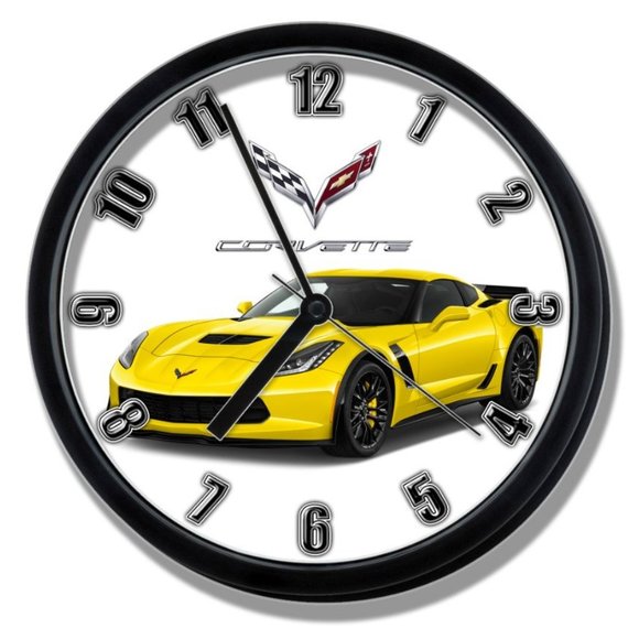 Clock | Wall Decor | Chevrolet Corvette C7 Yellow Clock New | Poshmark